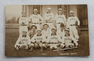 Rare 1911 Original Real Photo Postcard of CERES BASEBALL TEAM-CERES NEW ...