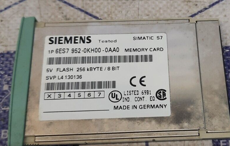 Siemens Simatic S7-400 256kb Memory Card 6es7 952-0kh00-0aa0 for sale ...