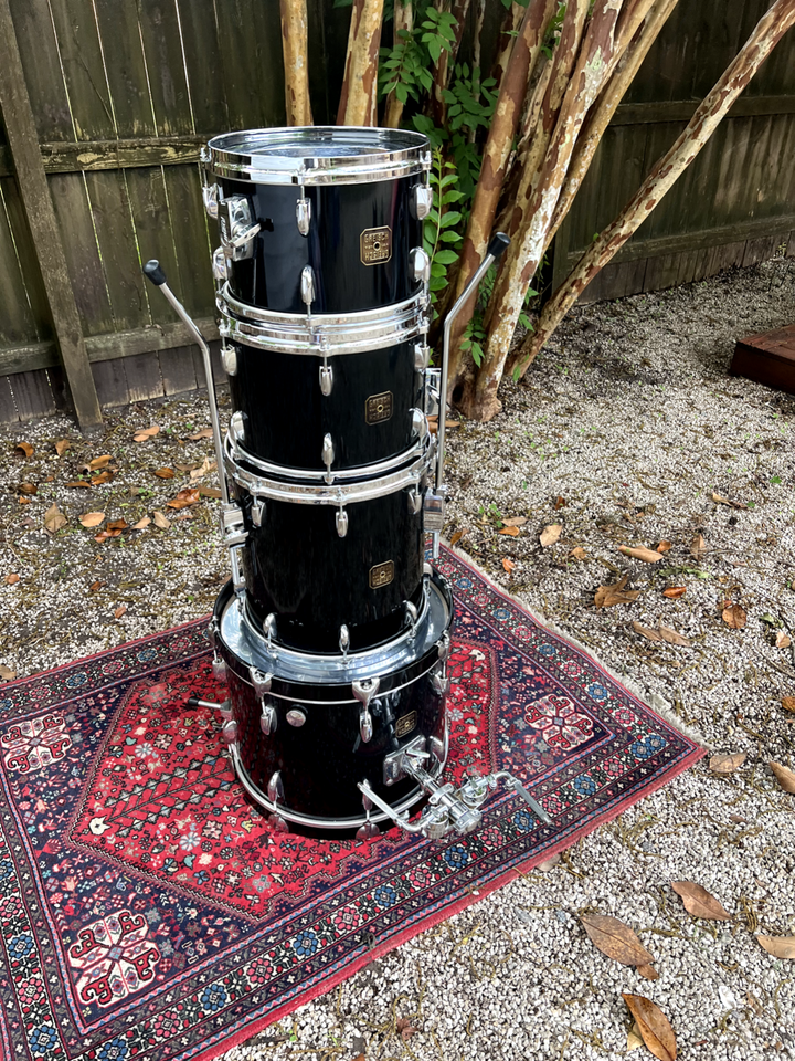 Vintage Gretsch Square Badge Drum Set 18/12/13/14x14 Bop Black Nitron ...