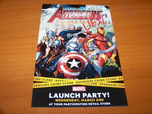 MARVEL COMICS AVENGERS 2016 MARVEL STANDOFF LAUNCH PARTY 4.25" X 7 ...