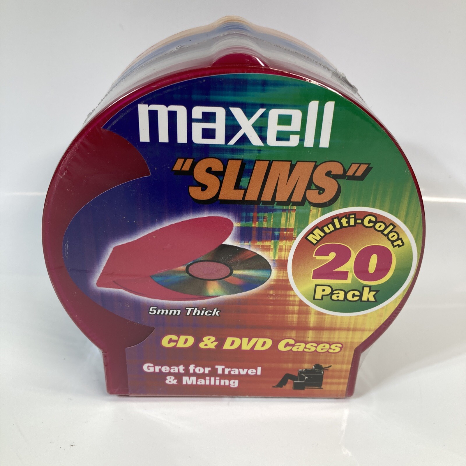 Maxell 190073 CD-355 CD/DVD Slim Replacement Cases 20 Pack (Assorted ...