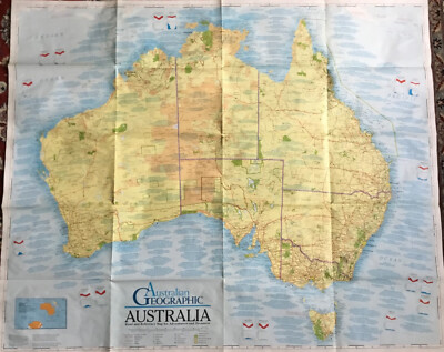 Australian Geographic 1994 Poster Map of Australia for Adventurers and ...