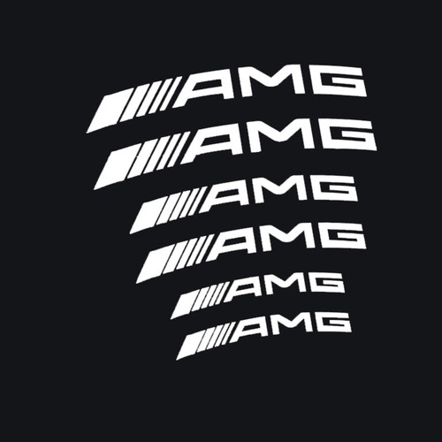 Car Wheels Brake Caliper Sticker 6 Piece AMG Edition Decal Logo ...