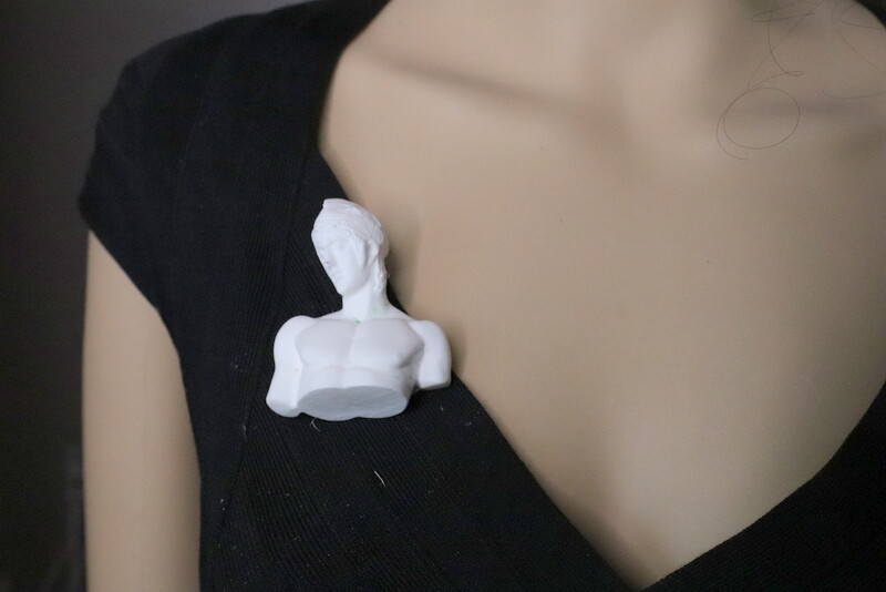 Zibellini Athena Pallas Minerva Torso Off White Brooch | eBay