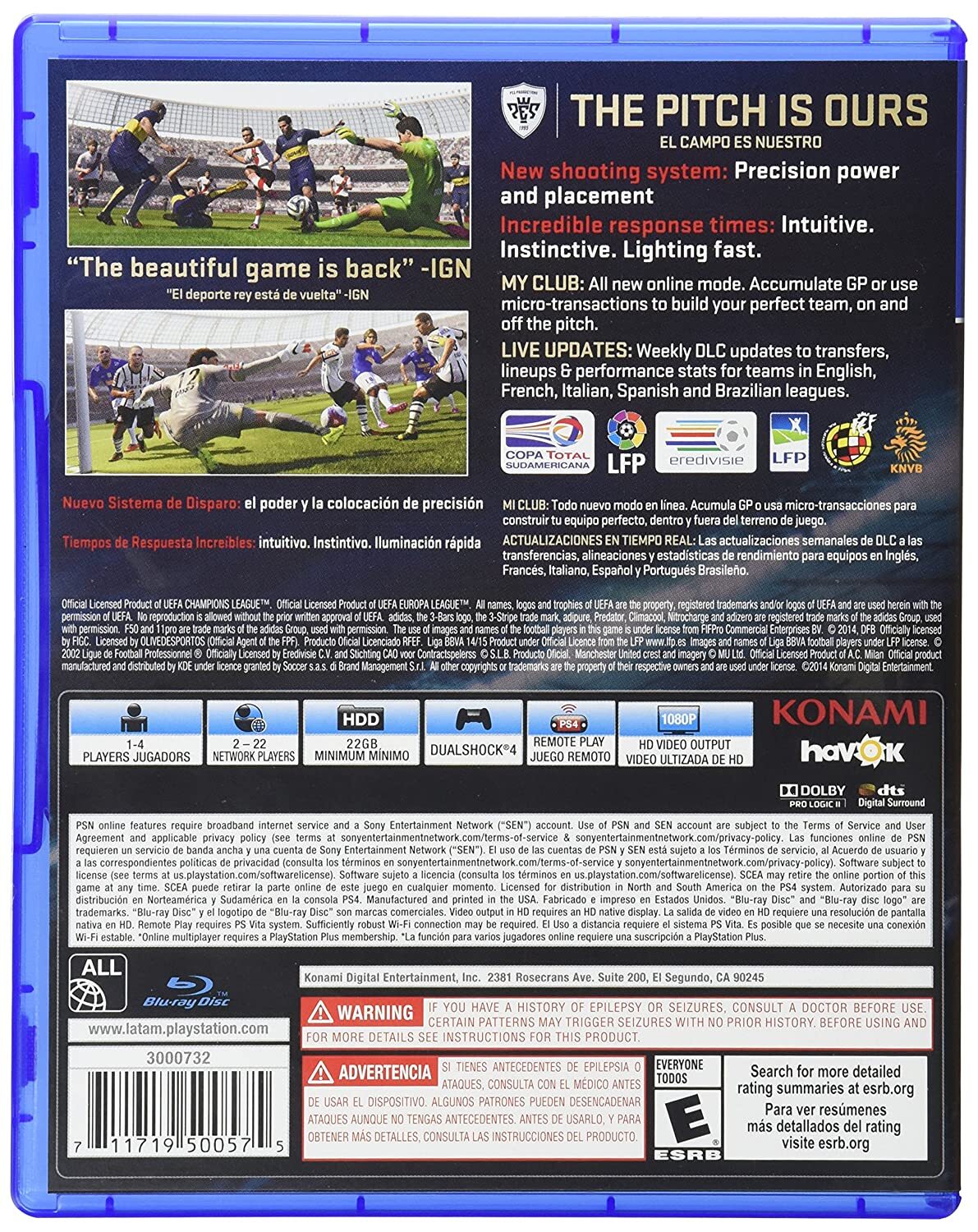 Pro Evolution Soccer 15 (konami) Ps4 Playstation 4 Very Good | eBay