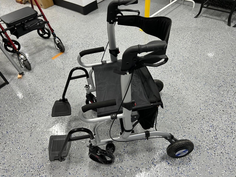 Rollator Wheelchair Combo, Battery Powered Remote Control Foldable ...