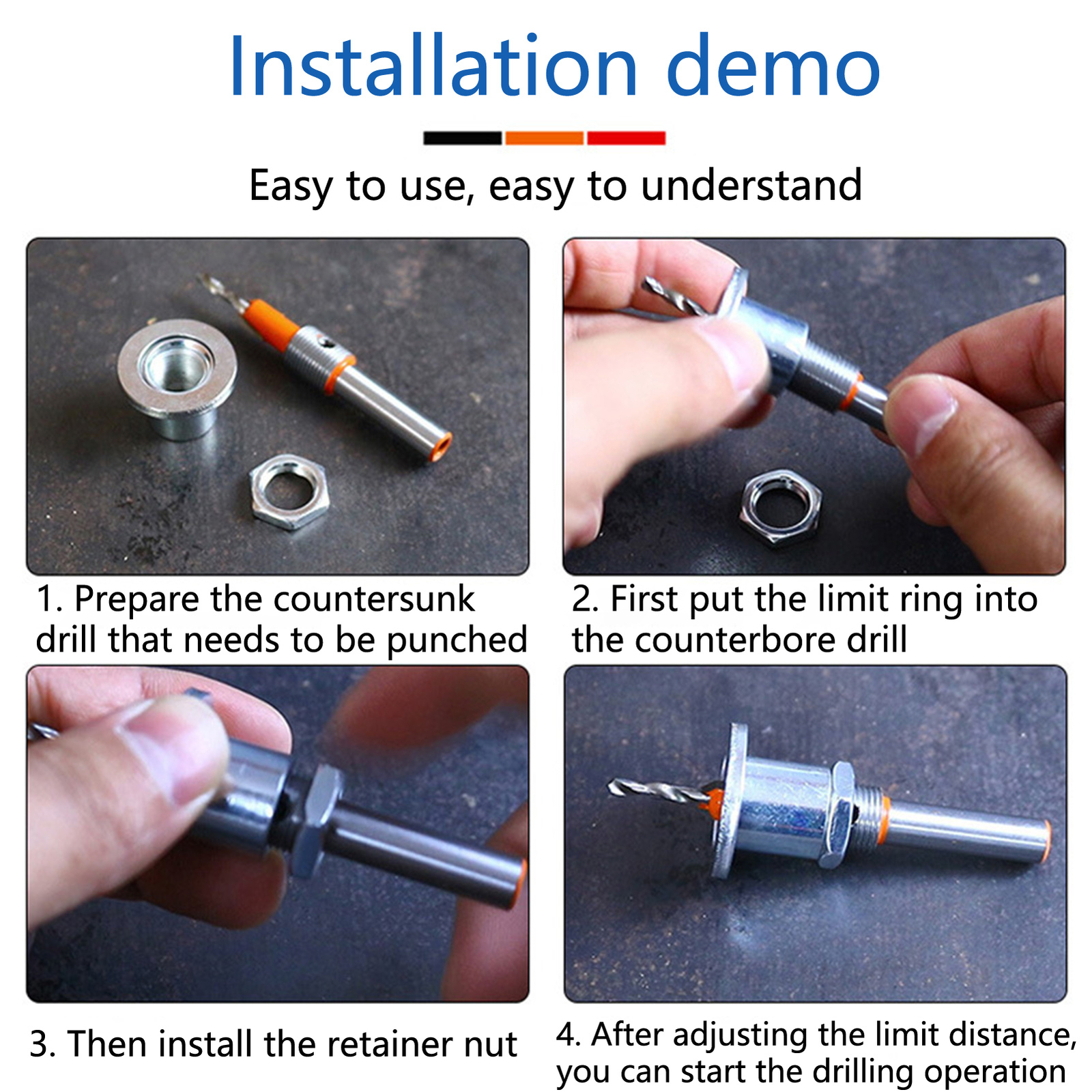 1 Set Limit Drill Sharp Drill Woodworking Chamfer Counter Bit ...