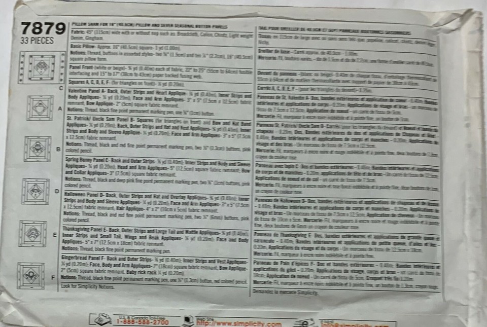 Throw Pillows Holiday Halloween Thanksgivin Simplicity Sewing Pattern ...