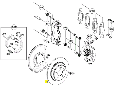 Genuine Mercedes VITO W447 Rear Right Brake Disc Solid 300X12MM ...
