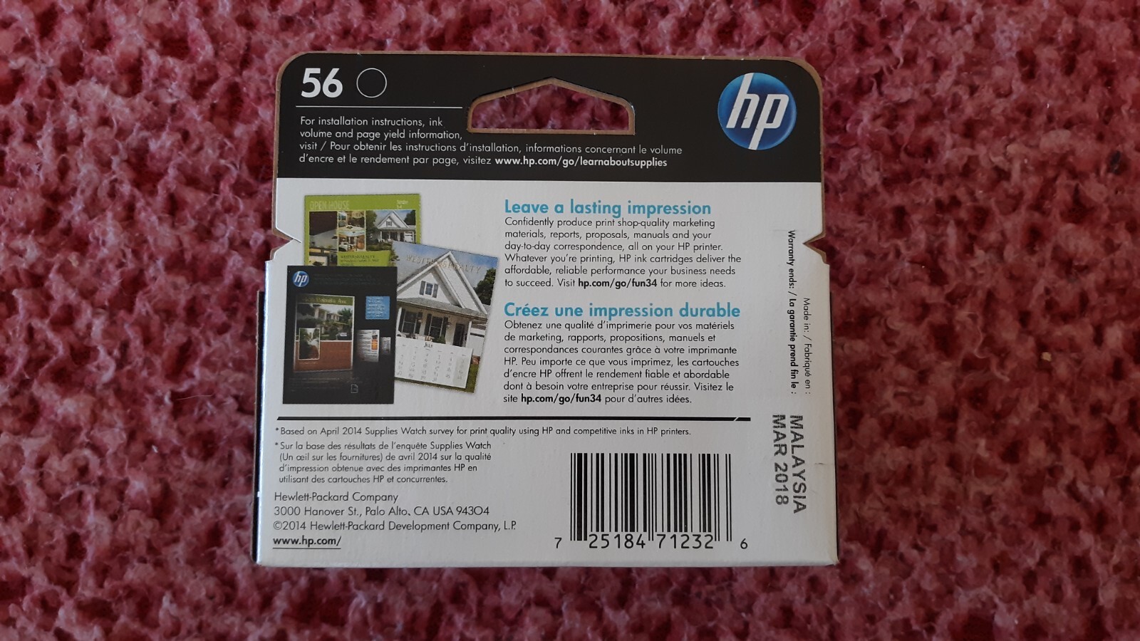 HP 56 Black Computer Ink Cartridge Genuine/Original Box | eBay