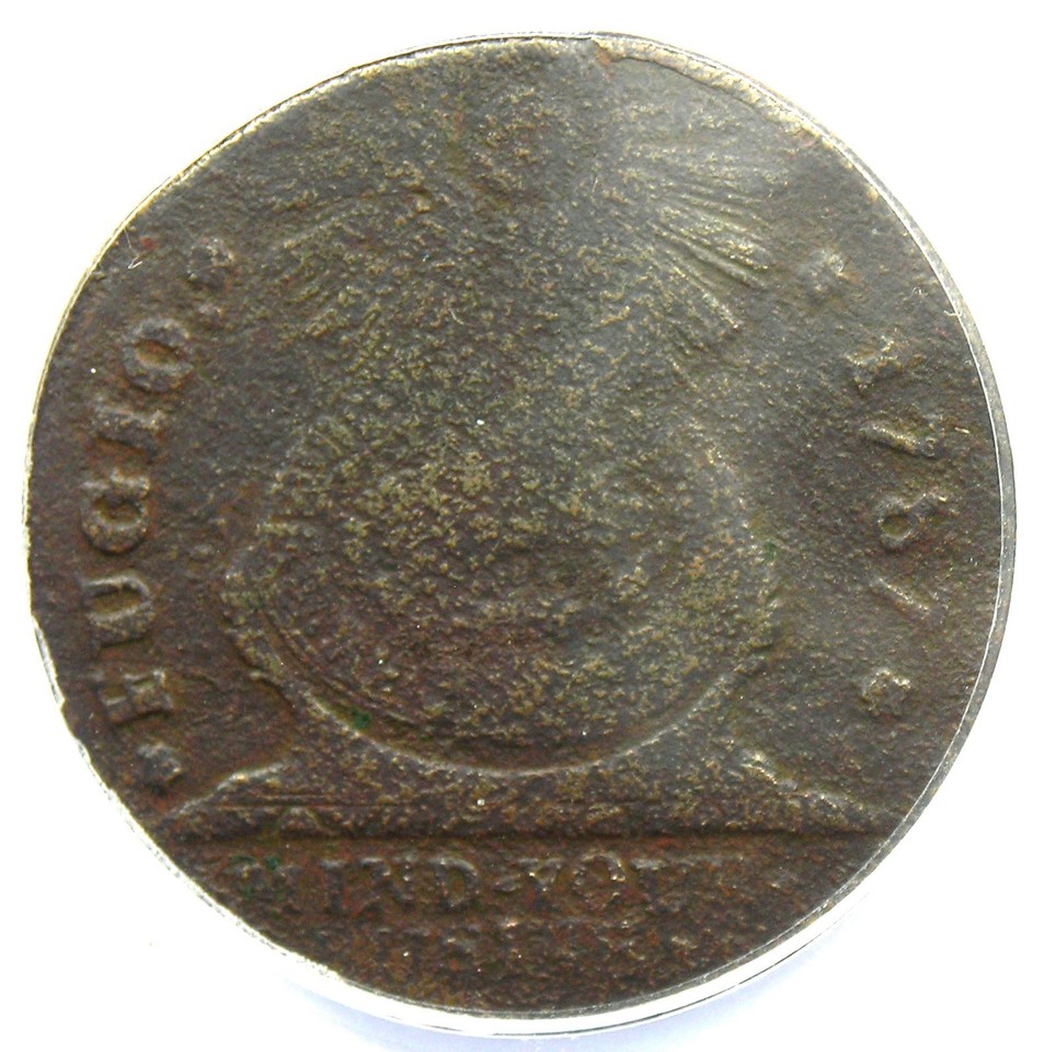 1787 Fugio Cent 1C Colonial Copper Coin - Certified ANACS F12 Detail ...