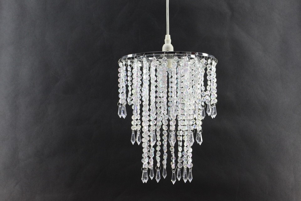 Chandelier Modern Acrylic Crystal Droplet Ceiling Light Shades ...