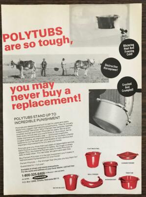 1977 Farnam Polytubs Print Ad Lasting Investment Feeding & Watering ...