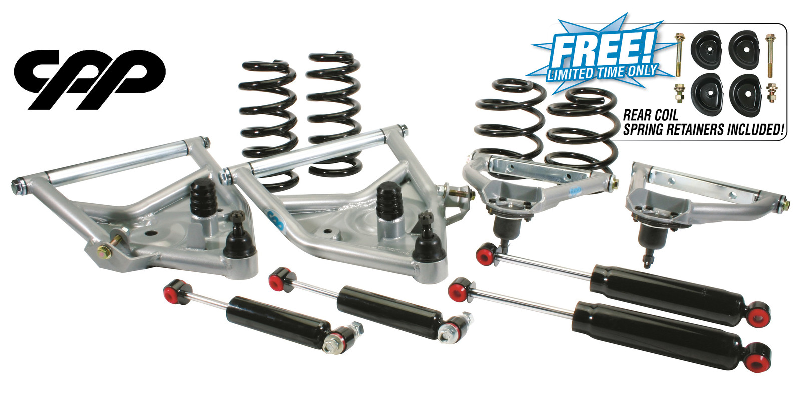 63-70 CHEVY C10 TUBULAR CONTROL ARMS w/ FRONT REAR STOCK HEIGHT COIL ...
