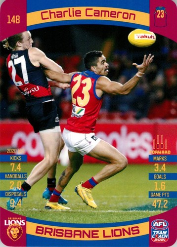 2021 BRISBANE LIONS AFL Card CHARLIE CAMERON Teamcoach | eBay