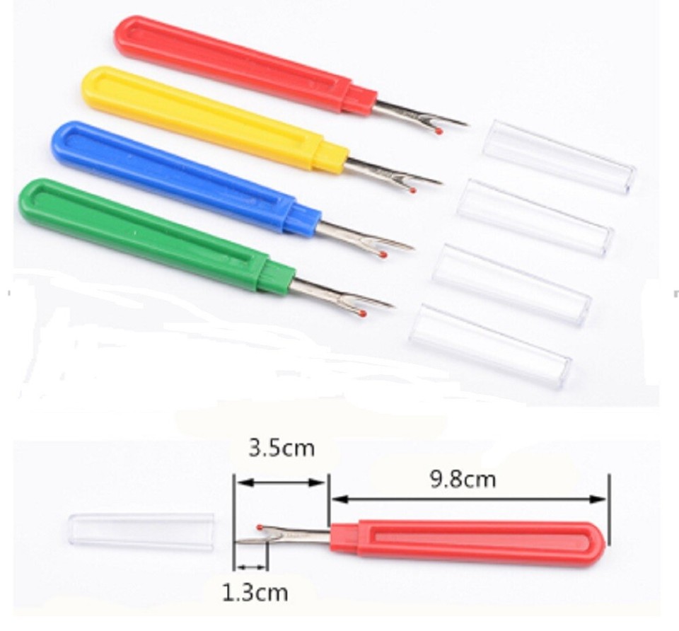 4-Pack Stitch Ripper Set – Seam Cutter Remover with Plastic Handle for ...
