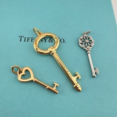 Tiffany & Co. 18k Rose Gold Mini Heart Key Charm Pendant 2.4g | eBay