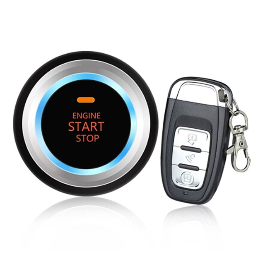 Car Keyless Entry System Engine Start Ignition Security Alarm W/ 2 ...