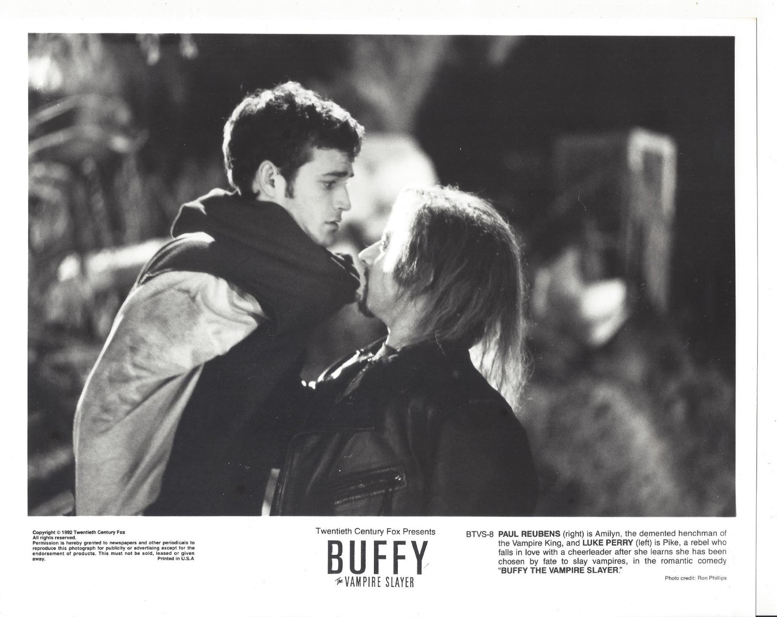 Buffy The Vampire Slayer 1982 Original Press Photo Luke Perry Paul ...