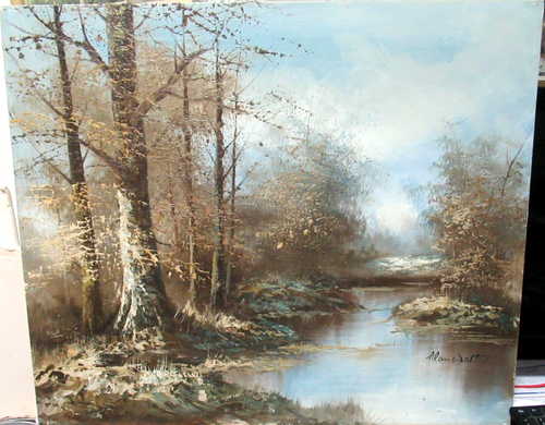 ALAN WALTERS OIL ON CANVAS RIVER LANDSCAPE PAINTING | eBay