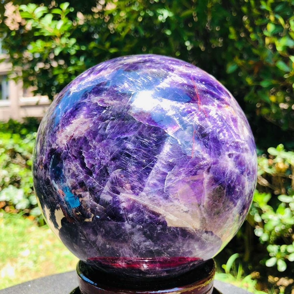 7.96LB Natural Dream Amethyst Sphere Polished Quartz Crystal Ball Reiki ...