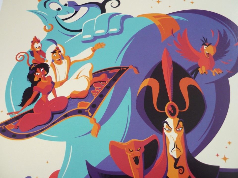 14x11 framed poster cinema screening aladdin cartoon | eBay