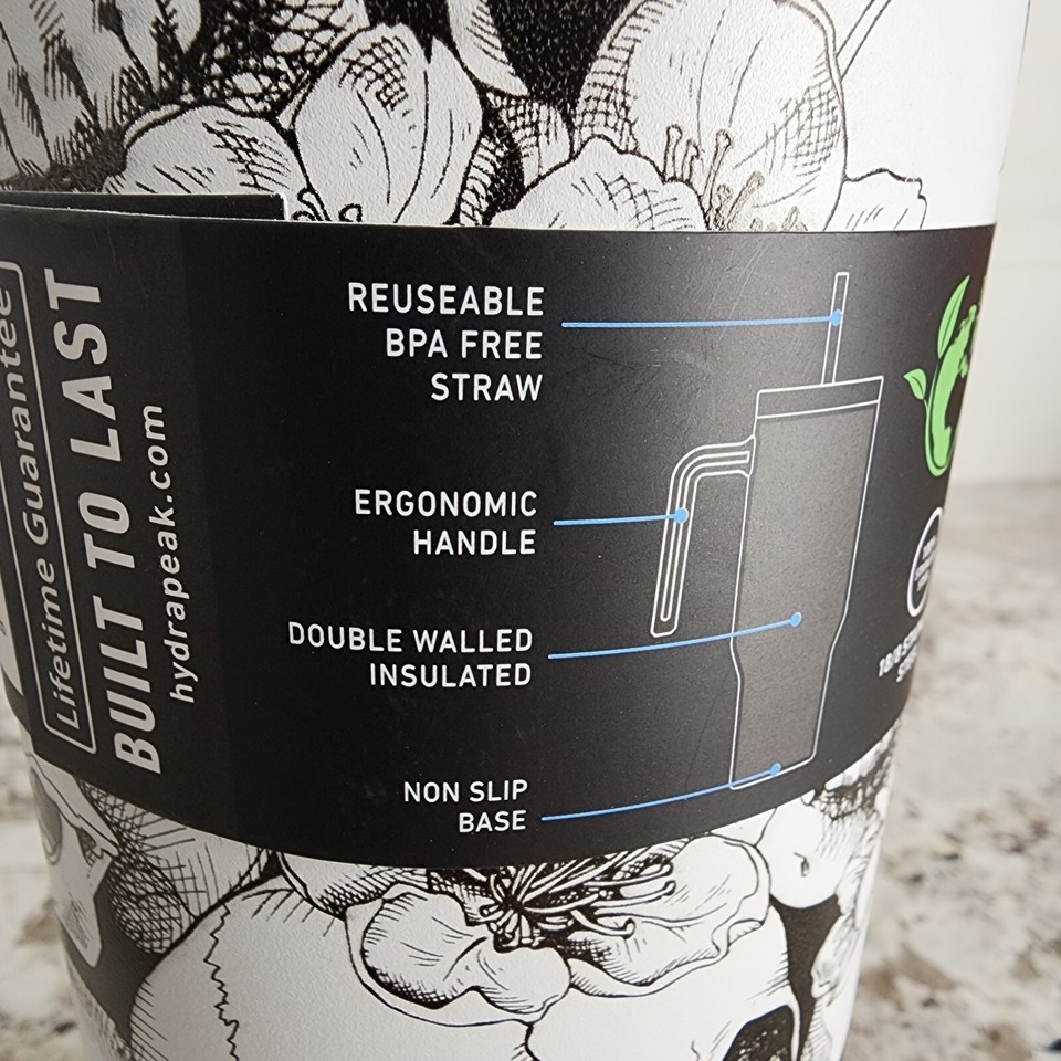 HydraPeak Water Bottle Tumbler Voyager 40 oz Stainless Steel SKULLS ...