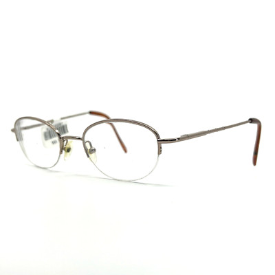 Unbranded WR 6004 BR Eyeglasses Frames Round Half Rim 50-21-135 | eBay