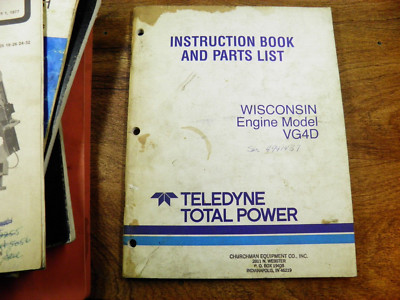 WISCONSIN ENGINE VG4D INSTRUCTION BOOK AND PARTS LIST | eBay