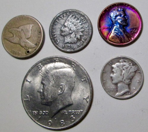 Five Collectible United States Coins with 1945 micro s Mercury Dime | eBay
