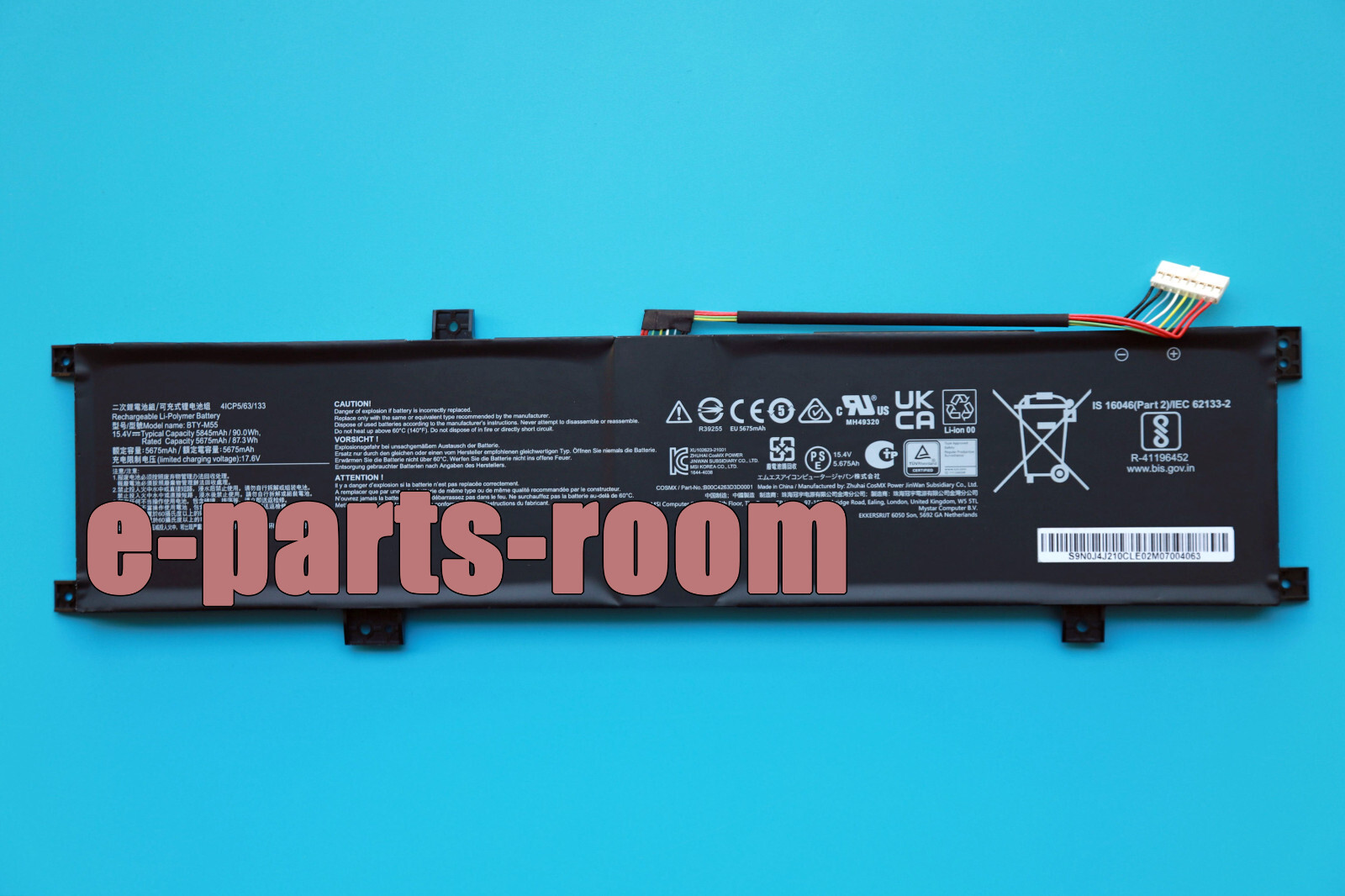 Genuine BTY-M55 925QA055H Battery 90Wh For MSI Alpha 15 A3DDK A4DEK ...