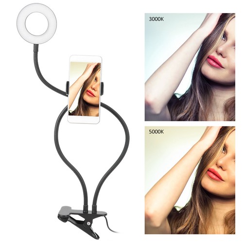 Desktop Live Streaming Phone Adjustable Mount With 3000-5000K USB LED ...