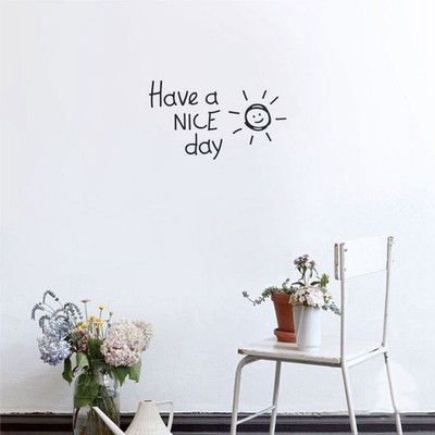 Wall Stickers Letters Lovely Sun Pattern Sticker Bedroom Home ...