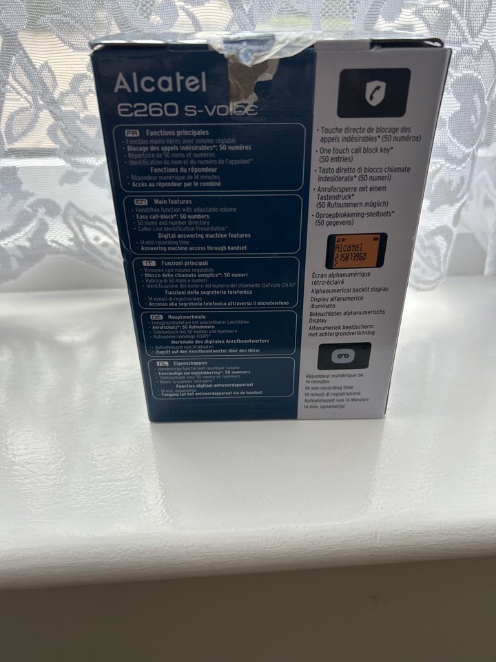 Alcatel E260S Voice Cordless Phone with answering machine - Landline,Call BlockN | eBay UK