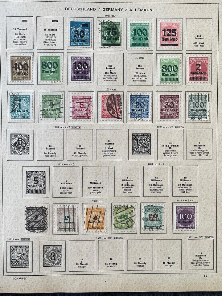 Deutsches Reich, Inflation, Briefmarken, 1923, Sammlung, Gut! German ...