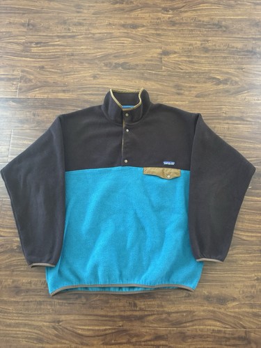 Patagonia Synchilla Snap Fleece Pullover Two Tone Brown Blue Fall 2014 ...