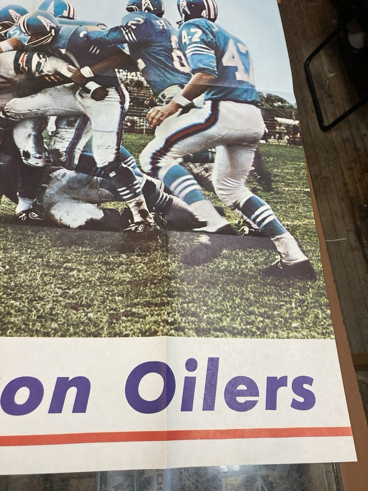 1960s Houston Oilers Poster AFL 24 X 30” Action scene San Diego ...