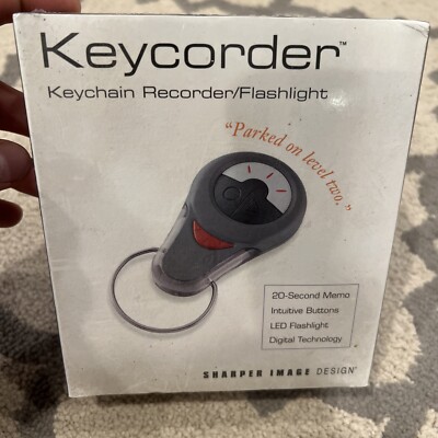Sharper Image Keychain, Flashlight & 20 sec. Voice Recorder New Sealed ...