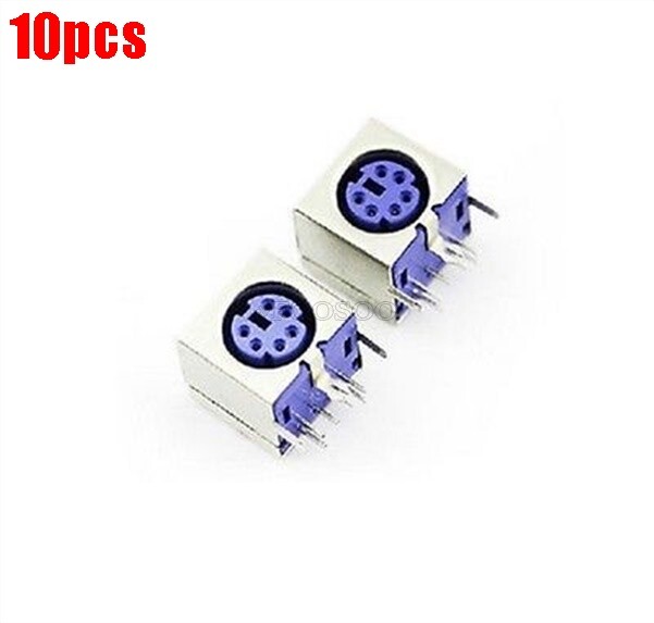 10Pcs Plug Connector Mini 6Pin Female Pcb Mount PS2 Jack Mouse Keyboard ...