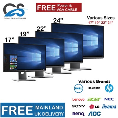 Cheap LCD Monitor 17” 19” 22” 24” PC Screen CCTV Dell HP Samsung TFT ...