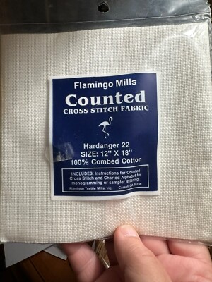 Flamingo Mills HARDANGER 22 count ~ 12" x 18" cross stitch fabric ...