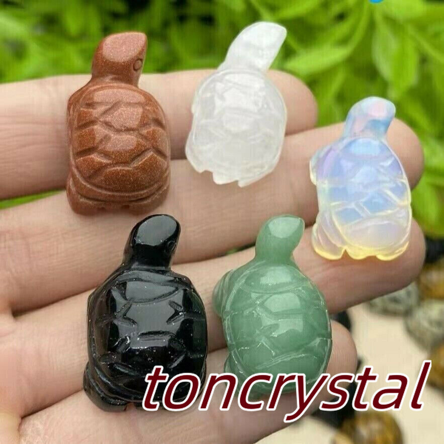 5pcs Mixed Natural Quartz Crystal Tortoise Carved Turtle Skull Healing ...