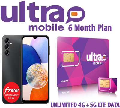 Samsung Galaxy A14 with Ultra Mobile SIM Card Unlimited 5G/4G Data 6 ...