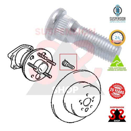 Wheel Stud X10 Suit TOYOTA Hilux 3.0 D (LN147) HILUX VI Platform ...