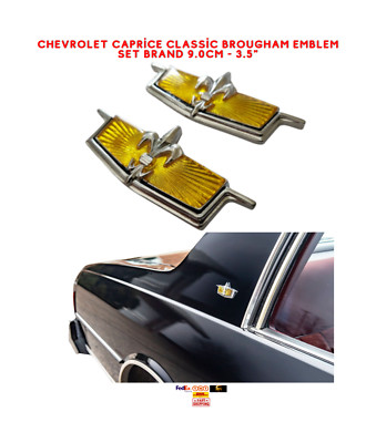 CHEVROLET CAPRİCE CLASSİC BROUGHAM EMBLEM SET BRAND NEW 9.0cm - 3.5 ...