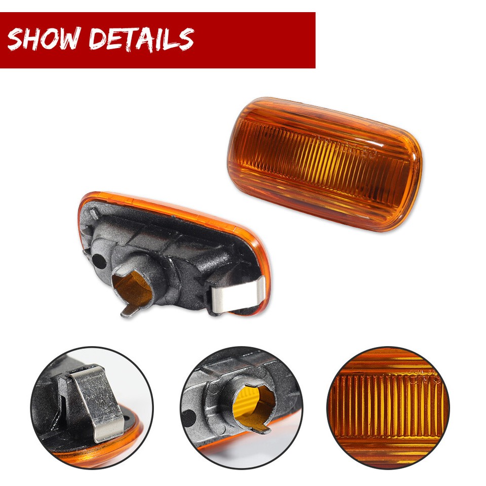 OE-Style Amber Side Marker Reflectors Lights LH RH for Audi A6 S6 C5 C6 ...