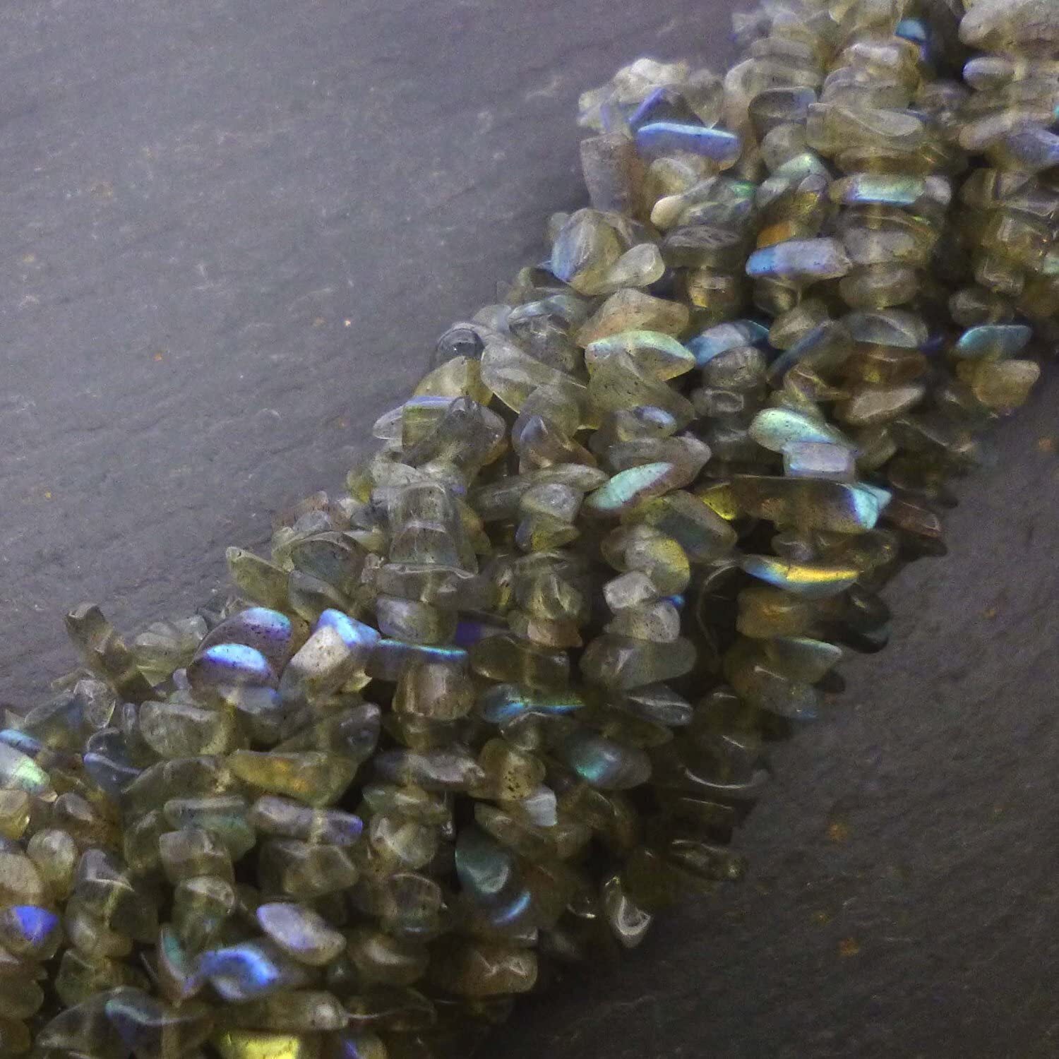 Natural Labradorite Gemstone Uncut Chip Beads 1 Lines Loose 33 inch ...