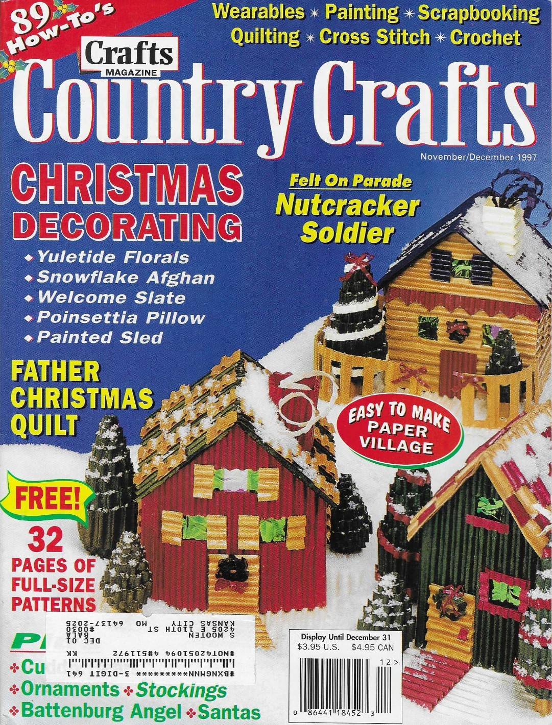 Country Crafts Magazine Nov/Dec 1997 Nutcracker Soldiers Paper Village ...