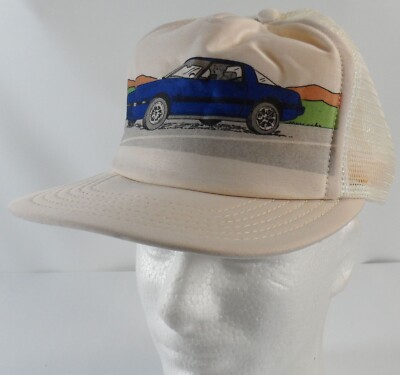 Vintage Mazda RX-7 1970's Scene Mesh Trucker Snapback Baseball Cap Hat ...