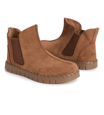 MUK LUKS Women’s Chestnut Brown Flexi Chelsea Ankle Boots Suede Size 7 ...